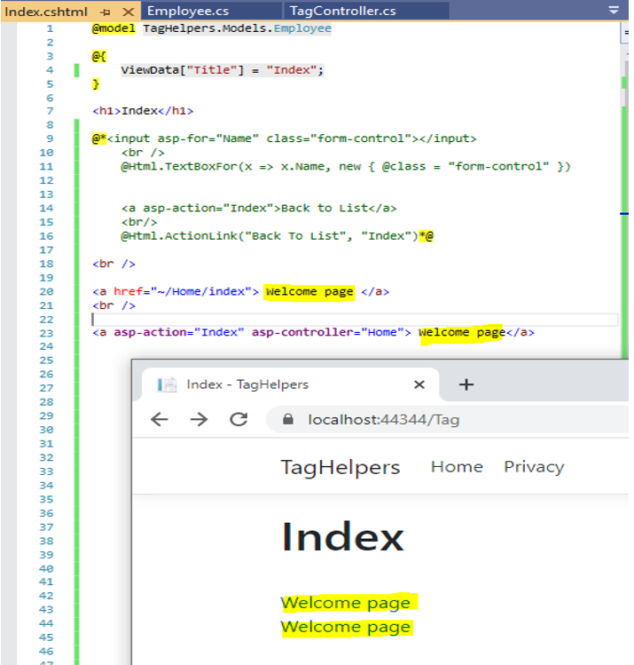 .Net Blog by Asif: Part 15 : Tag Helpers