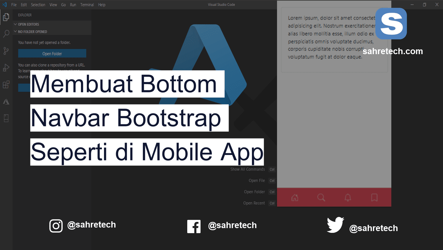 Membuat Bottom Navbar Bootstrap Seperti di Mobile App - Sahretech