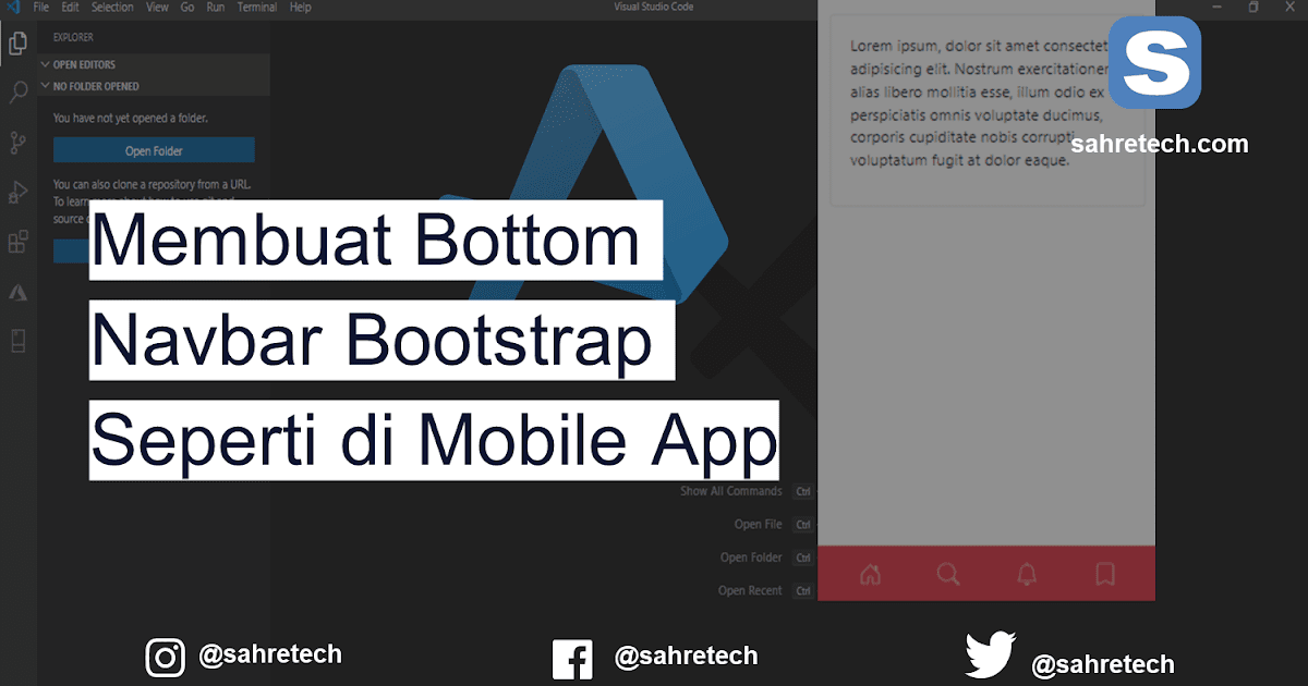 Membuat Bottom Navbar Bootstrap Seperti di Mobile App - Sahretech
