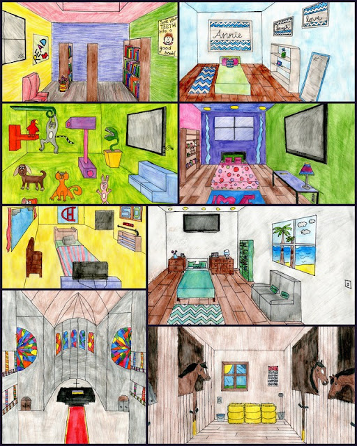 Mrs. Warchol's Art Blog: 6th Grade Rooms: One-Point Perspective