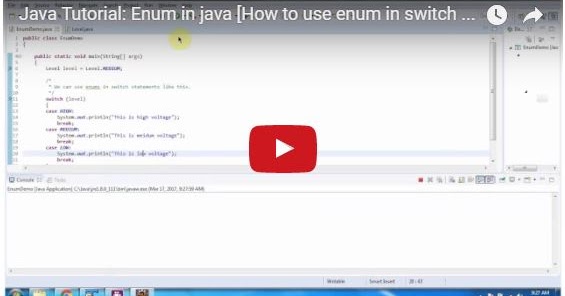 JAVA EE: Java Tutorial: Enum in java [How to use enum in switch statement - Level]