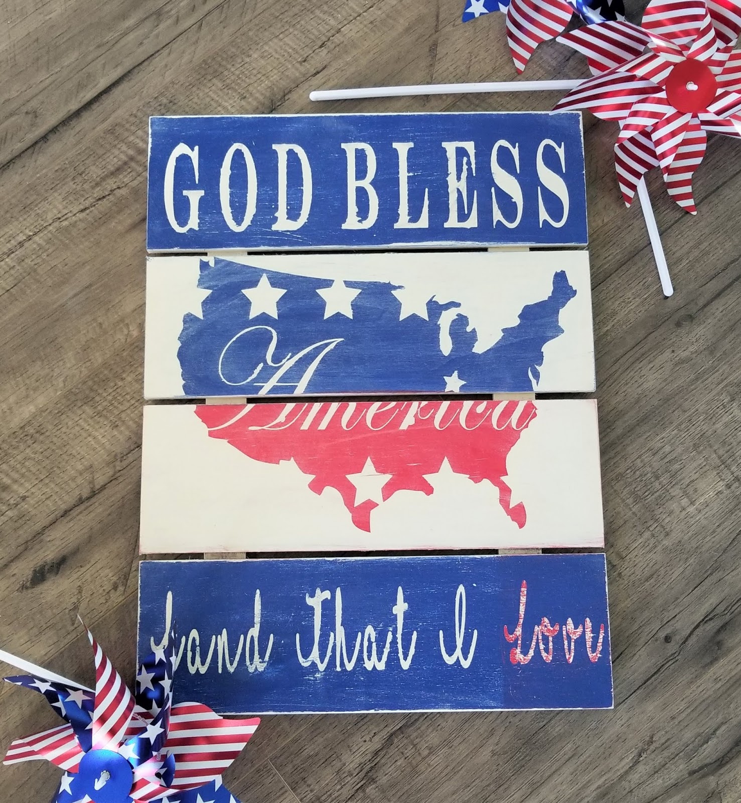 DIY Patriotic God Bless America Wooden Sign | Sew Simple Home