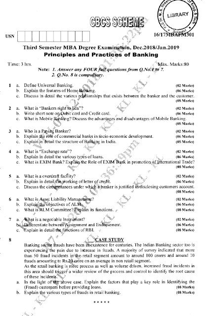 Visvesvaraya Technological University MBA (CBCS) Third Semester 16 ...