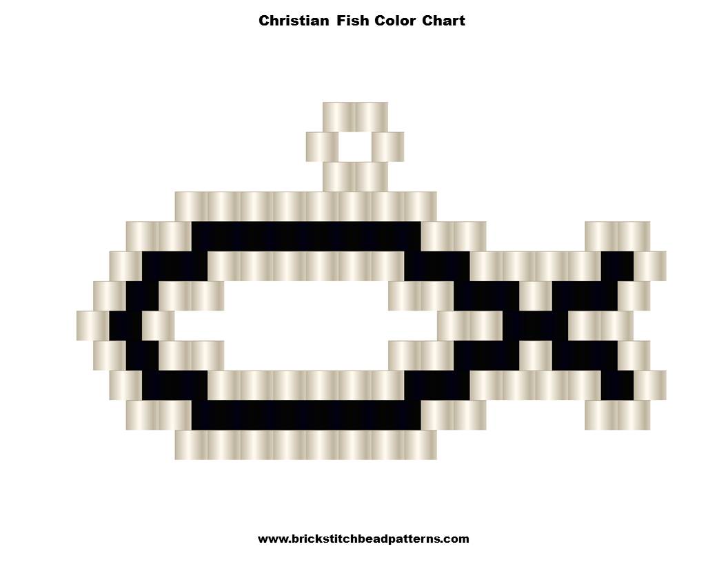 Brick Stitch Bead Patterns Journal: Free Christian Fish Earring Brick ...