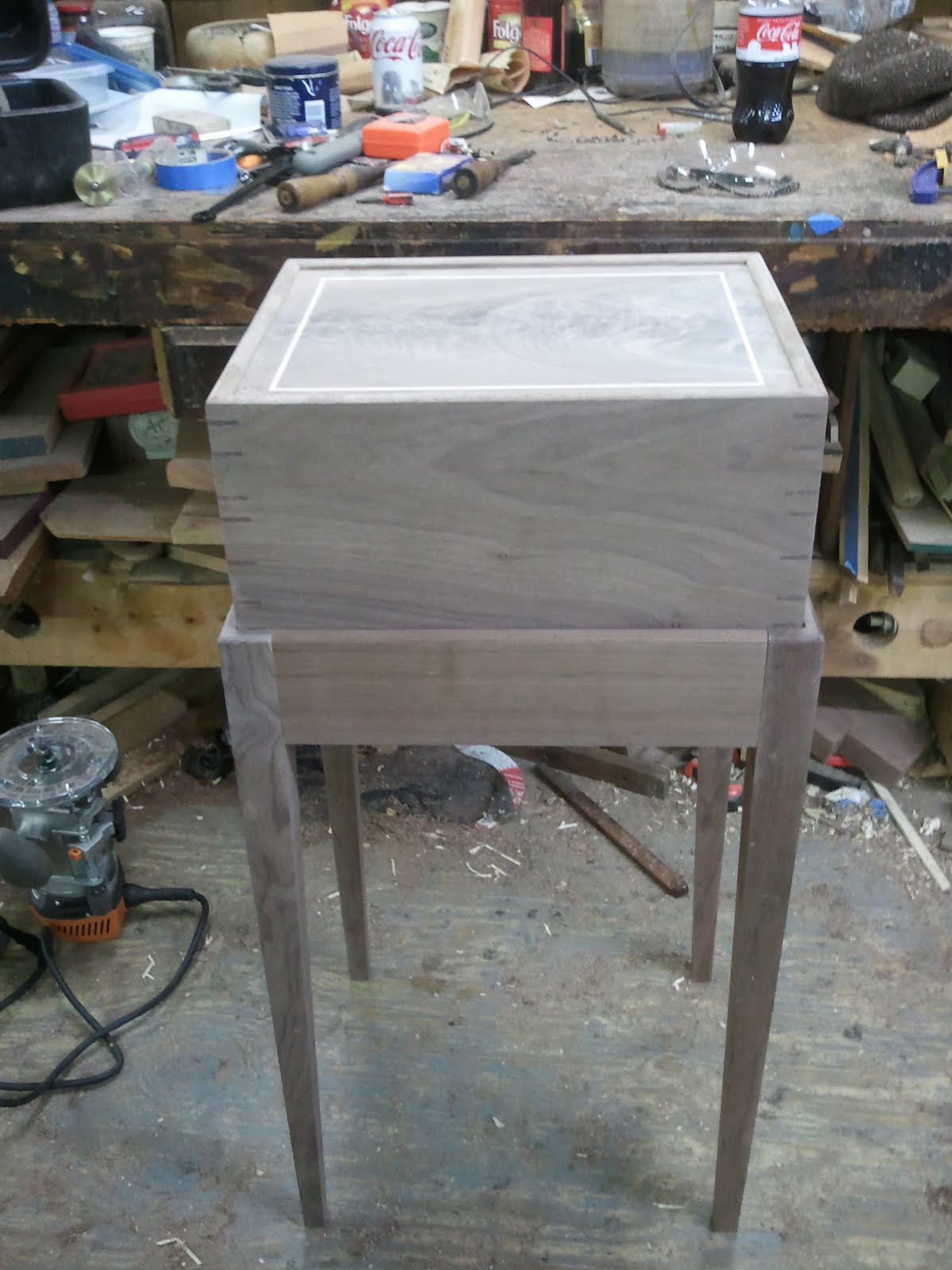 John Mark Power, Antiques Conservator: Walnut and Maple Jewelry Box (2011)