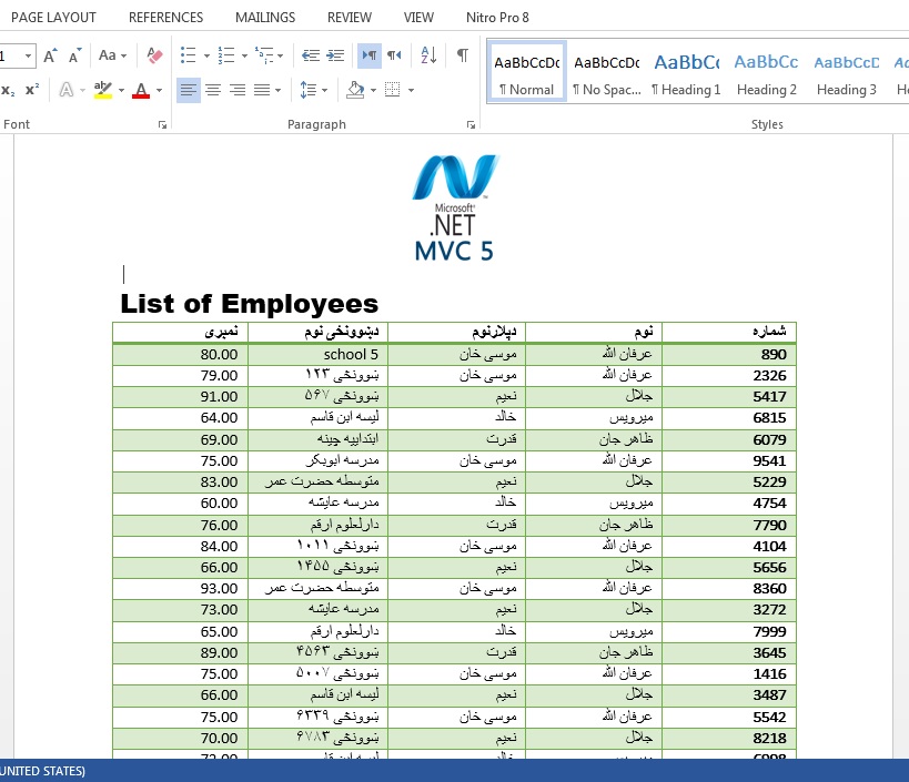 Generate MS Word from database in MVC Generate MS Word from database in MVC