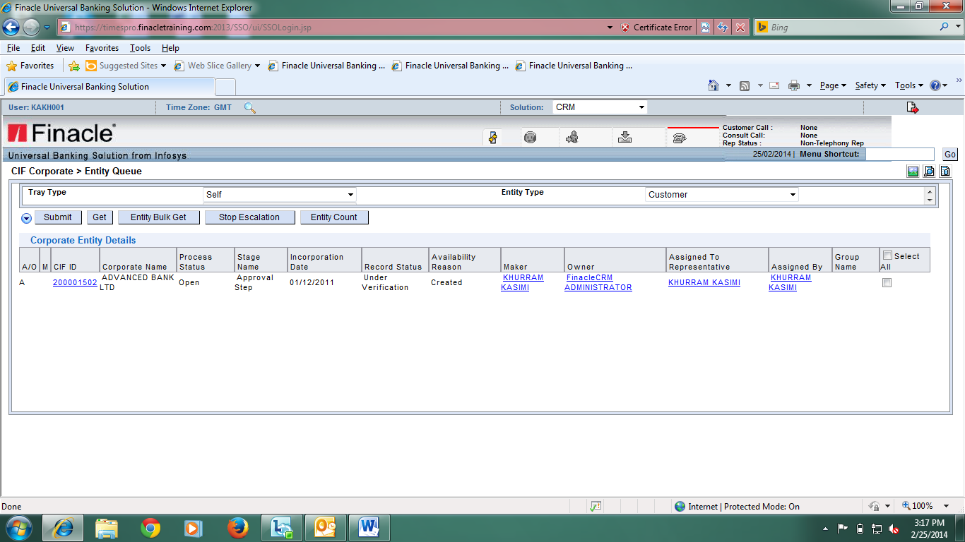 Finacleopedia: Creating CIF Corporate