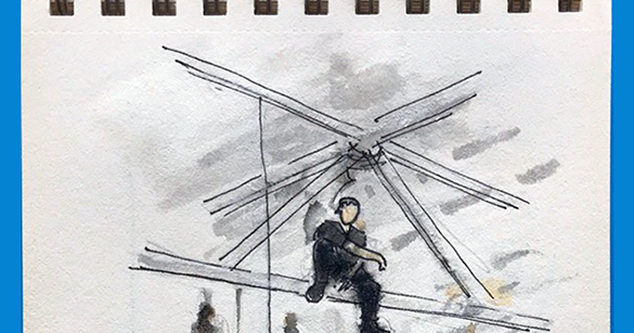 Urban Sketchers Portugal Açores: Poesia na Biblioteca, Emanuel Félix