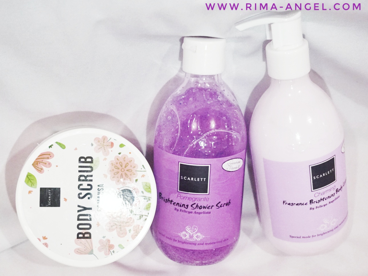 Review Scarlett Whitening Body Scrub, Shower Scrub & Body Lotion