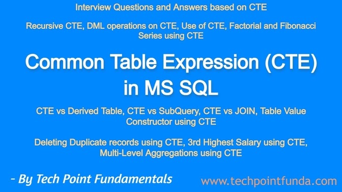 Common Table Expression ( CTE ) Interview Questions and Answers - Tech ...