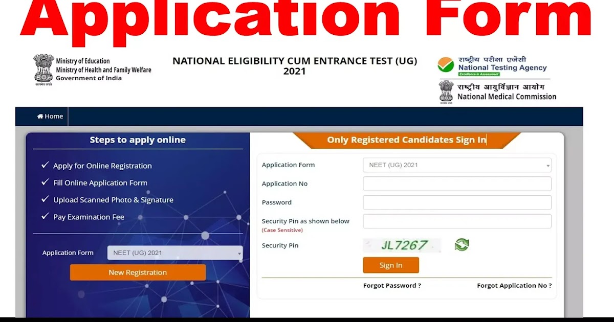 NEET Application Form 2021 – National Eligibility Cum Entrance Test (UG ...