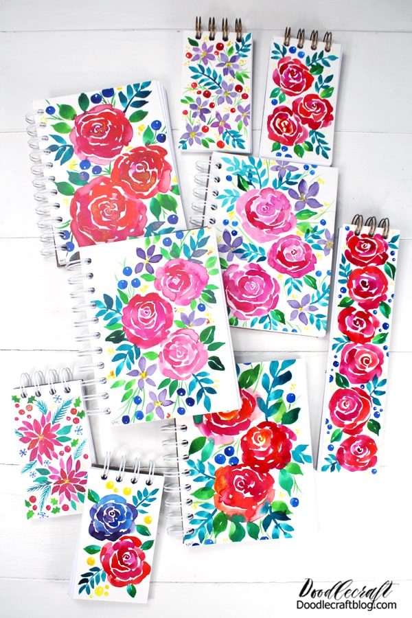 Watercolor Floral Notebooks with The Cinch Binding Tool!