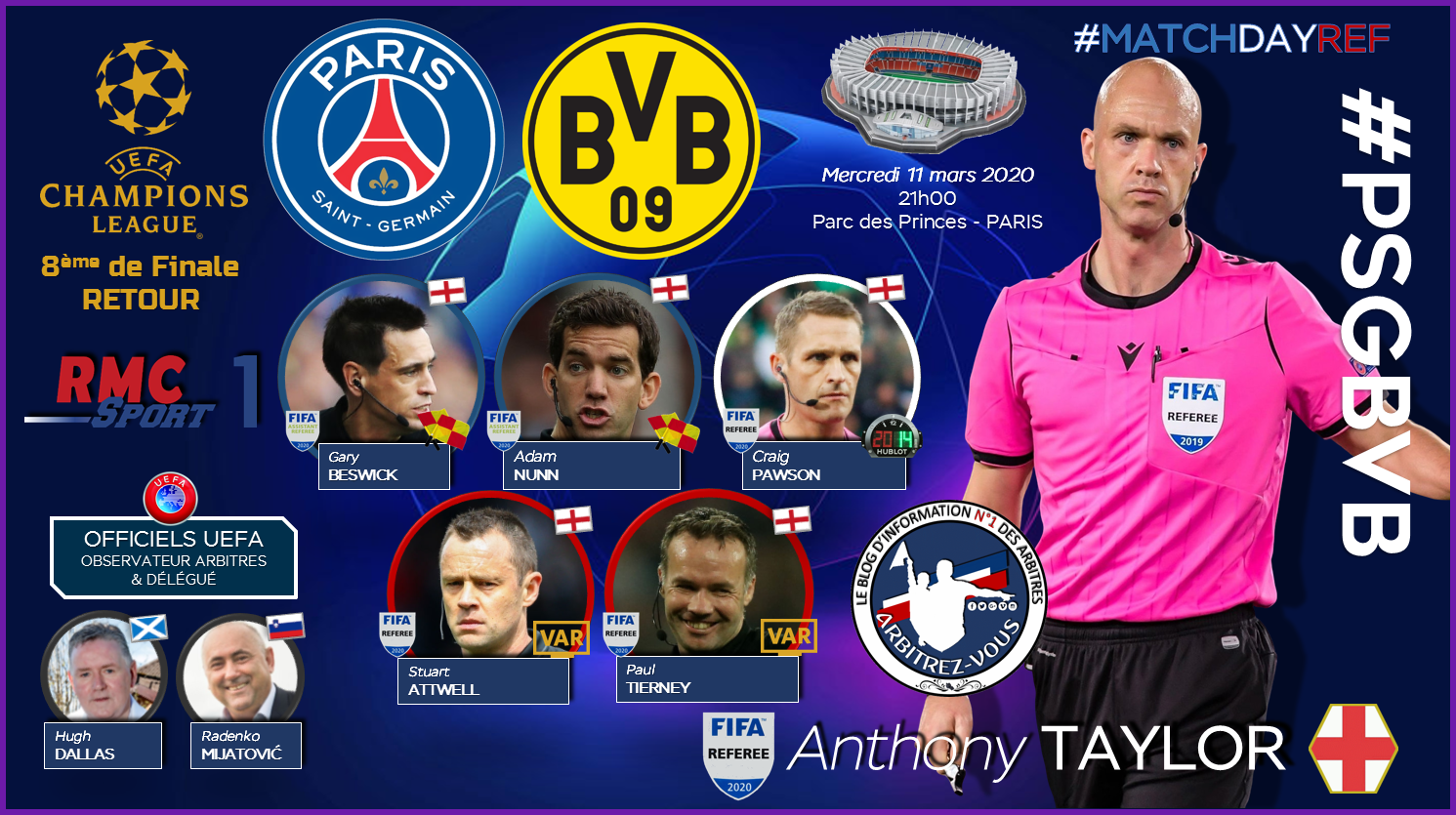 UEFA - CHAMPIONS LEAGUE - DÉSIGNATIONS DES ARBITRES - REFEREE ...