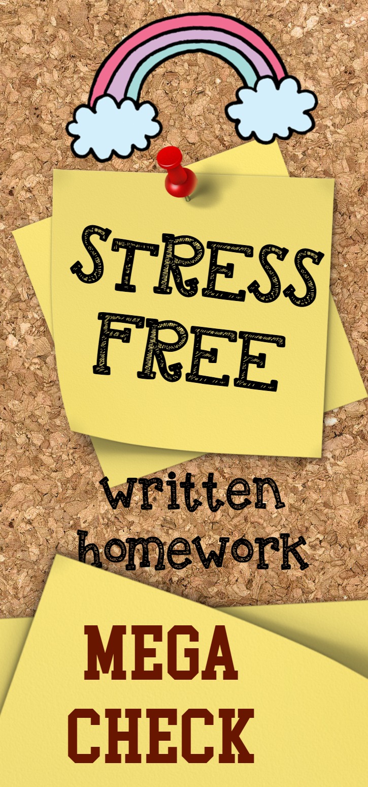 Teacher's Territory: STRESS FREE written homework Mega Check