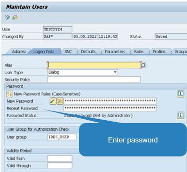 SAP Security: Creating New User Account using Transaction Code SU01