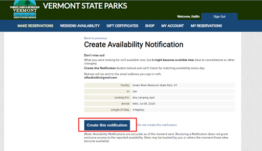 Reservation FAQs: How can I receive an Availability Notification for a ...