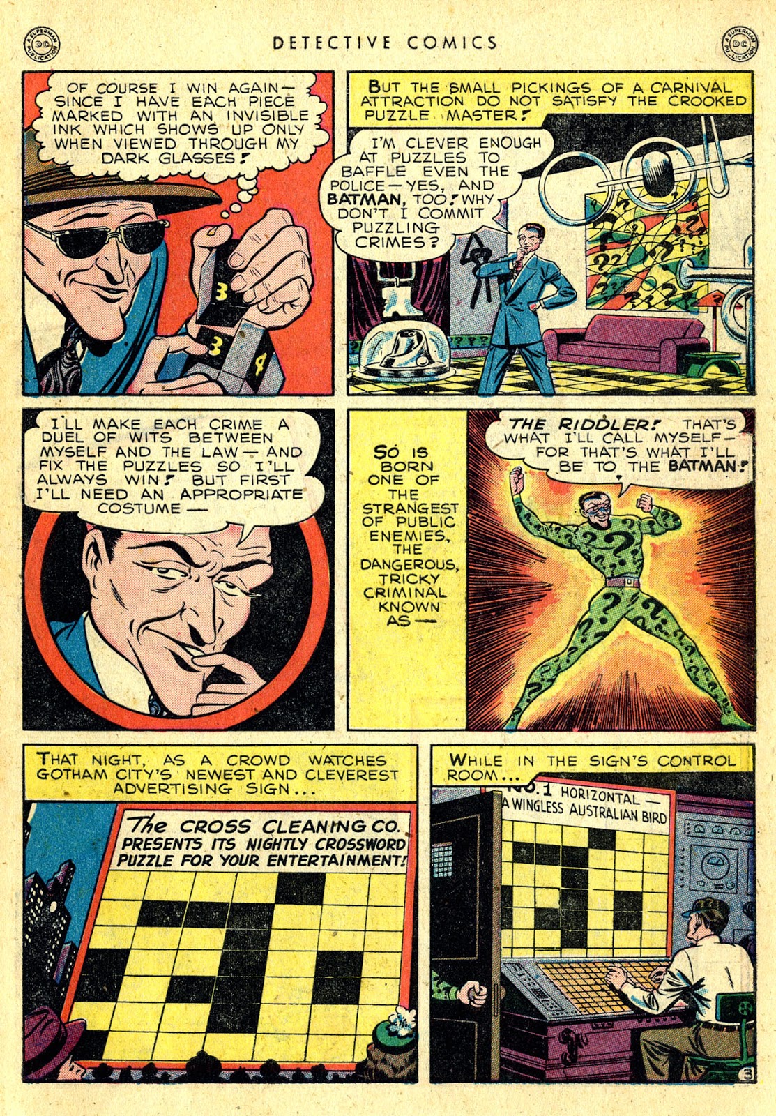 Riddler (DETECTIVE #140) Riddler First Appearance Cover Story
