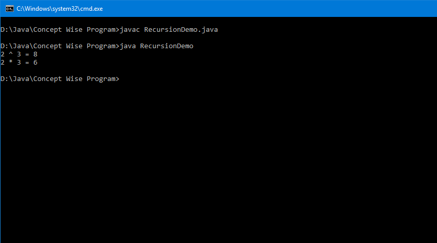 Recursion Program in Java ~ CodingSter