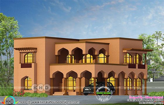 2409 sq-ft 4 bedroom Arabian style house design - Kerala Home Design ...