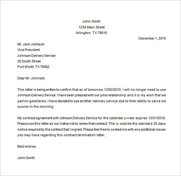 Cancel Service Contract Letter Template Resume Letter Cancel Service Contract Letter Template Resume Letter