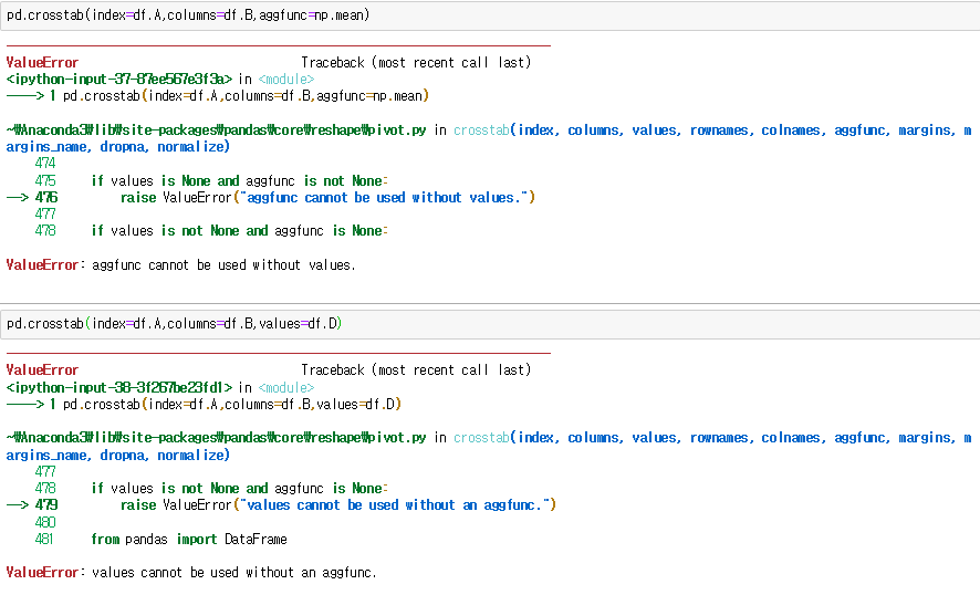 python pandas.crosstab - 별별정보