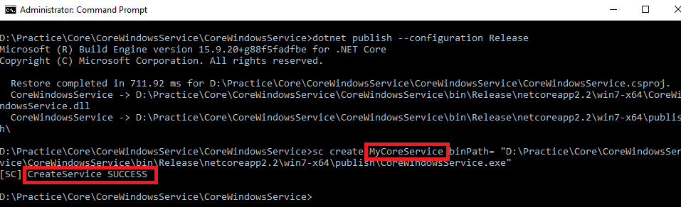 How to Create Windows Service in .NET Core - CoreProgram