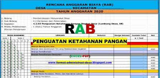 RAB Penguatan Ketahanan Pangan Tingkat Desa | FORMAT ADMINISTRASI DESA
