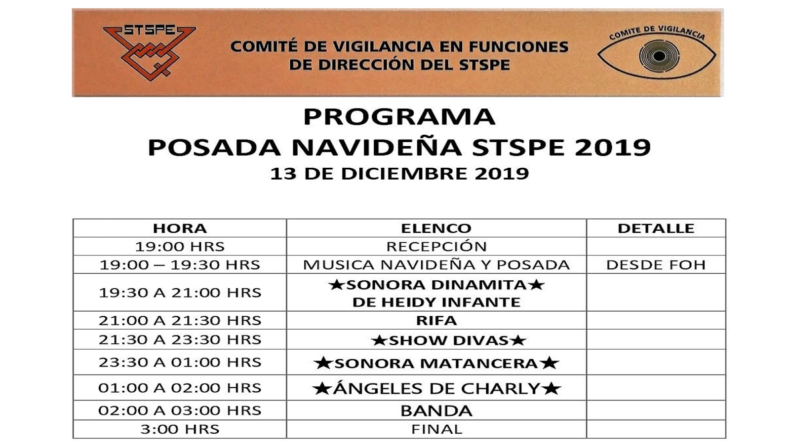 STSPE: PROGRAMA POSADA NAVIDEÑA