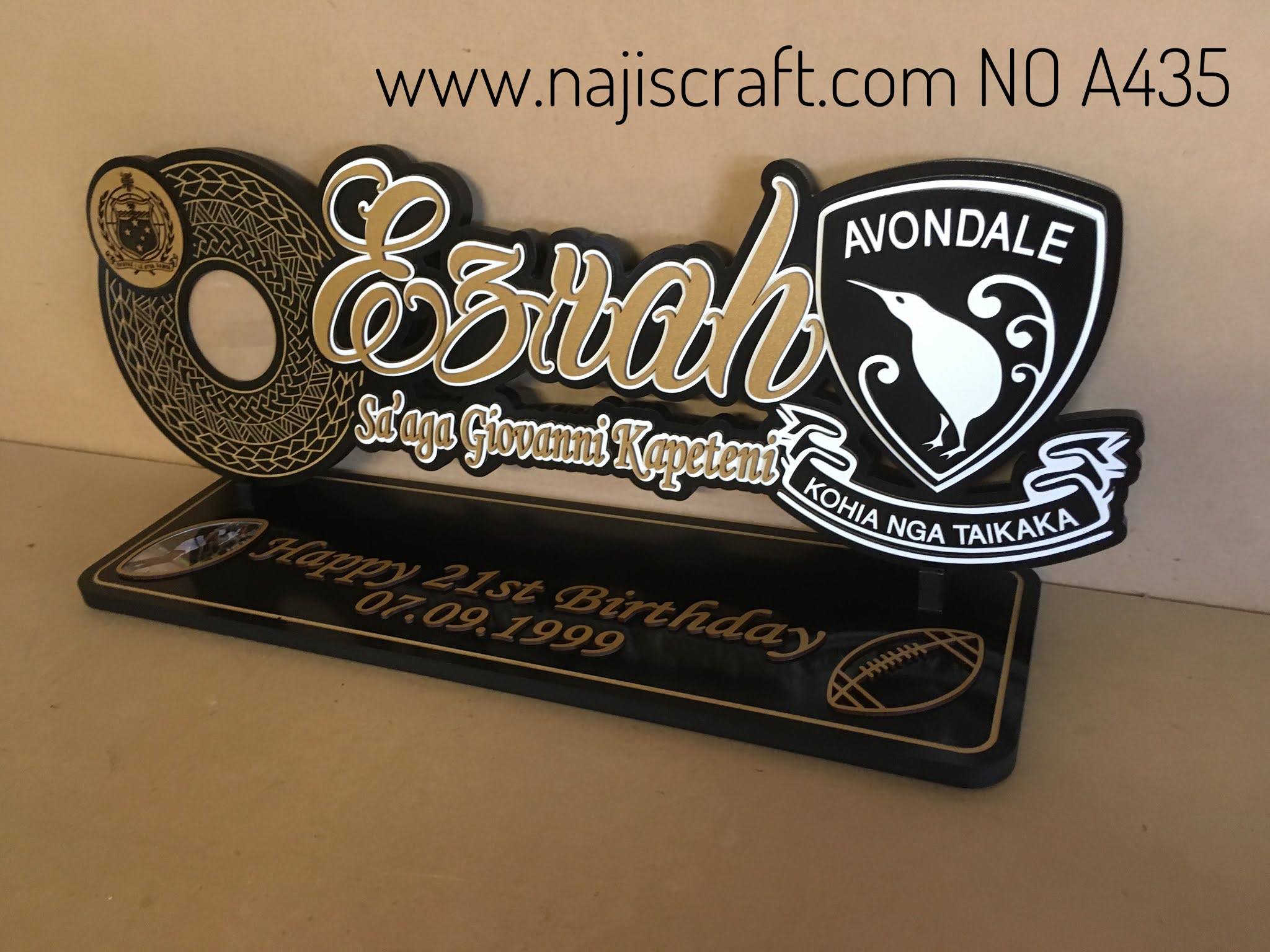 NO.A435 SAMOAN SHIELD 21ST 85CM KEY- AVONDALE LOGO