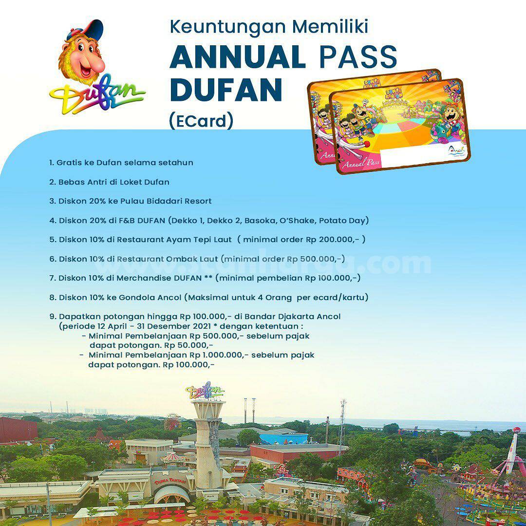 DUFAN Promo Annual Pass - Beli Sekali cuma 300RB* GRATIS Setahun ke Dufan - scanharga