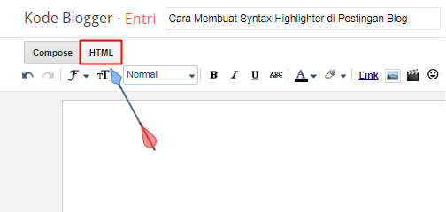 Cara Membuat Syntax Highlighter di Postingan Blog - Kode Blogger
