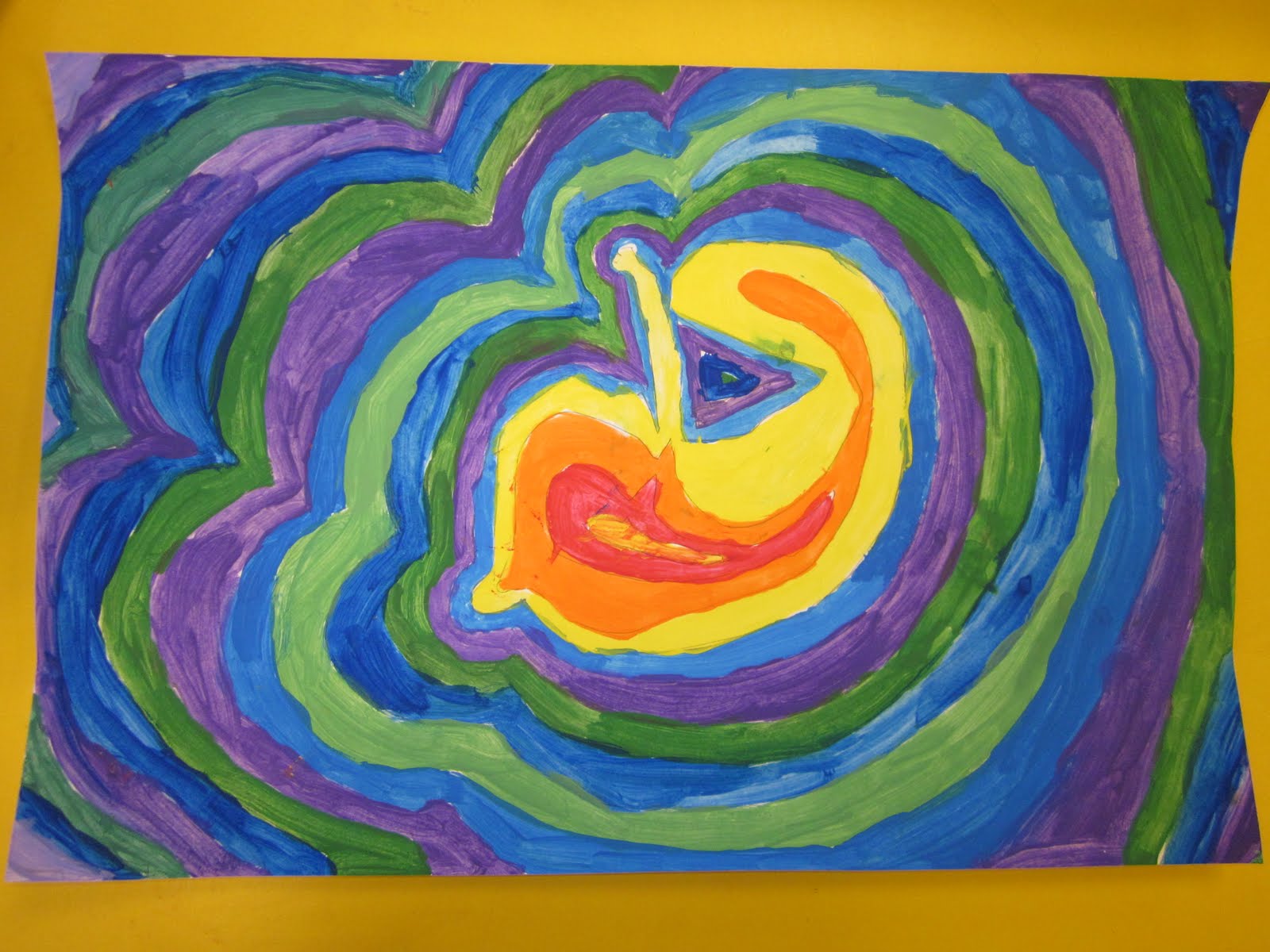 South Bristol Art Studio: 5/6 Warm & Cool Radiating Line Paintings