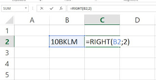Rumus RIGHT - SMP Excel