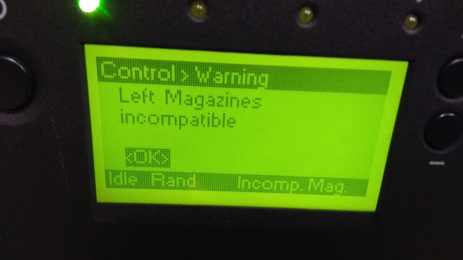 Chandler: IBM TS3100 Tape library error message (磁帶櫃錯誤訊息)