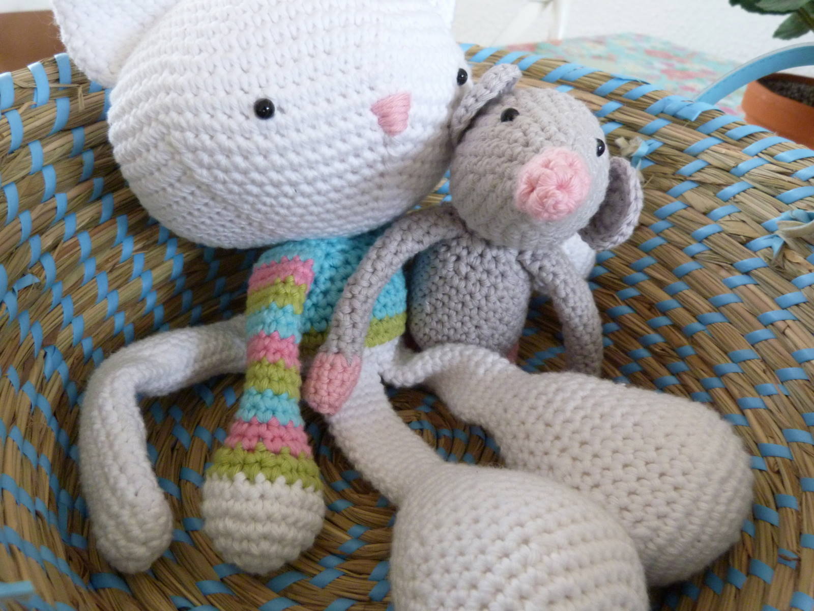 Ilona's blog: Kat en muis gehaakt, Crochet cat and mouse