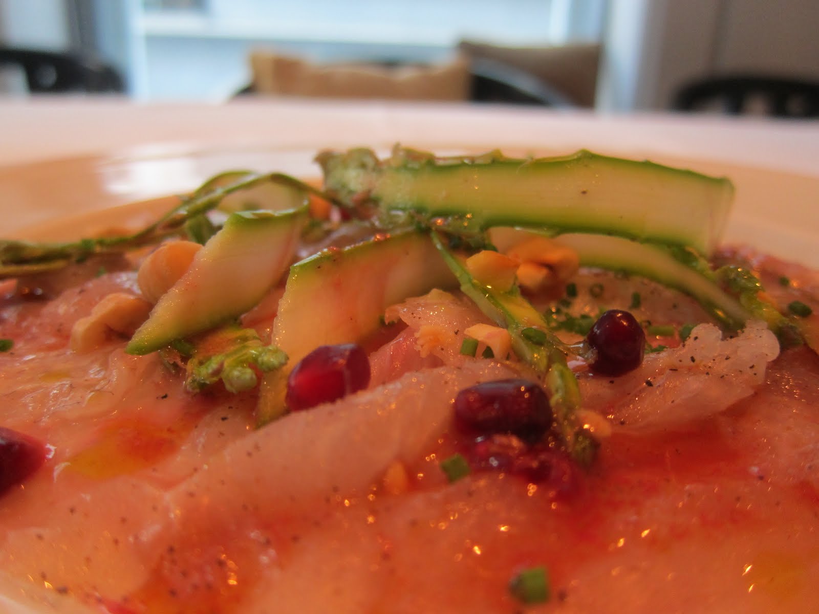 CoCo Celine: Red Snapper Carpaccio,with aspargus, pomegranate and ...