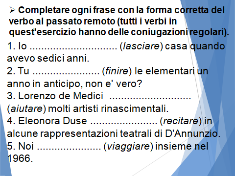 Italiano - Instituto de Idiomas ULP: IL PASSATO REMOTO (riassunto ed ...