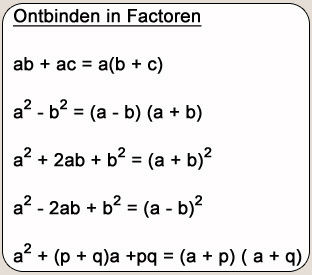 MONTE WIS: Ontbinden in factoren (oefenen)