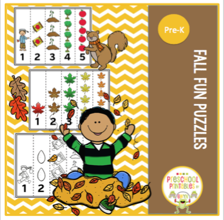 Fall Fun Puzzles ~ Preschool Printables