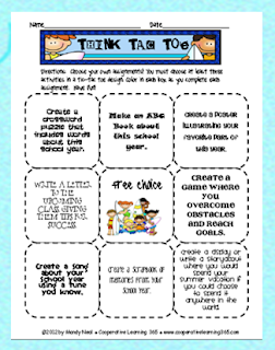 3-6 Free Resources: Think - Tac -Toe!