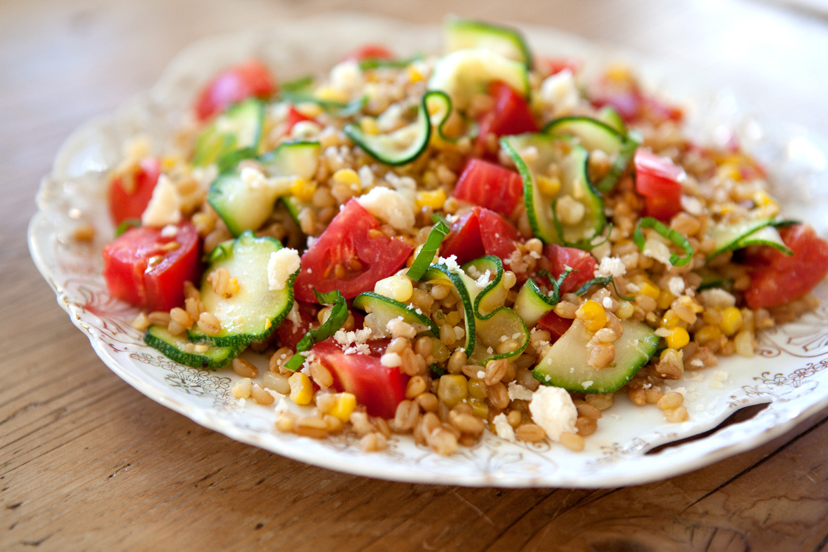 The Flour Sack: Toasted Barley Salad with Tomato, Zucchini ...