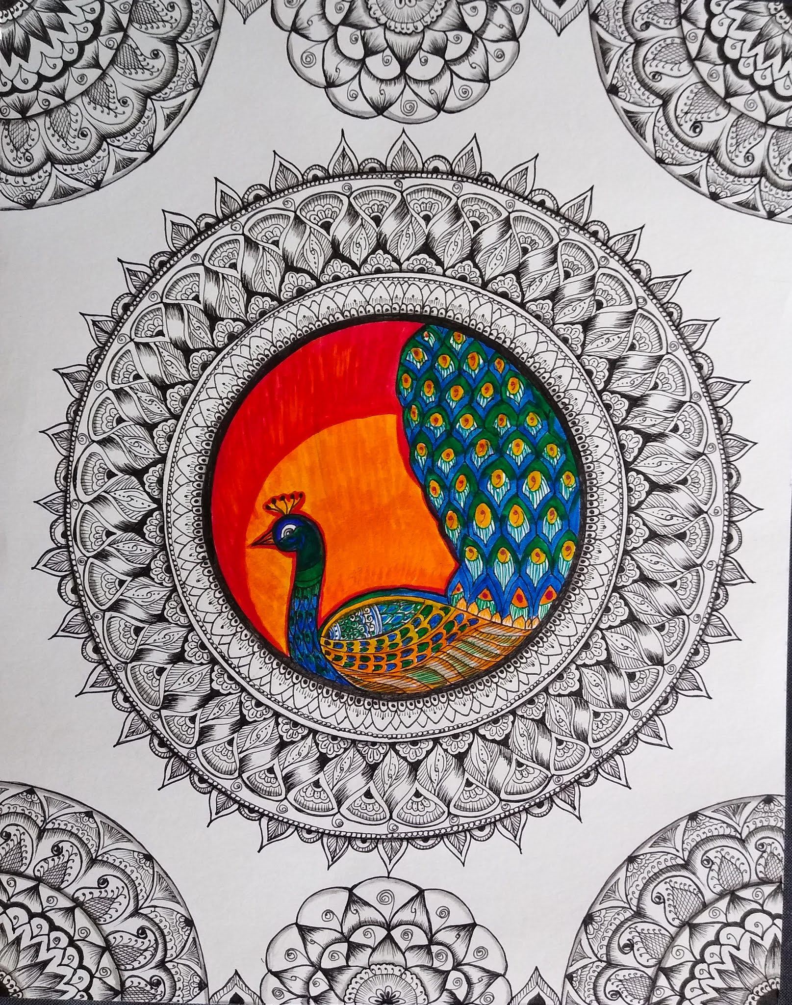 Mandala art drawing