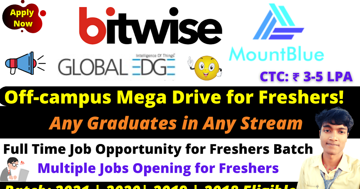 Bitwise Off Campus Drive 2021 | B.Tech/B.E/MCA/MCM | Project Trainee ...
