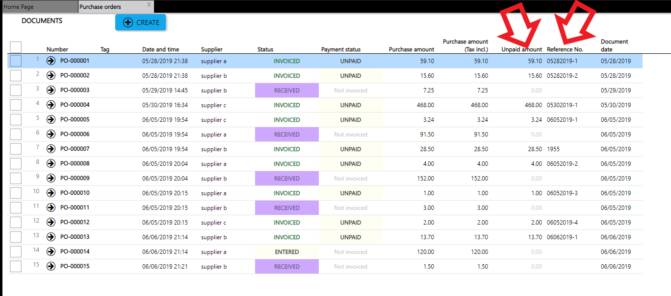 Reference-number-and-document-date-in-the-PO-list - ERPAG