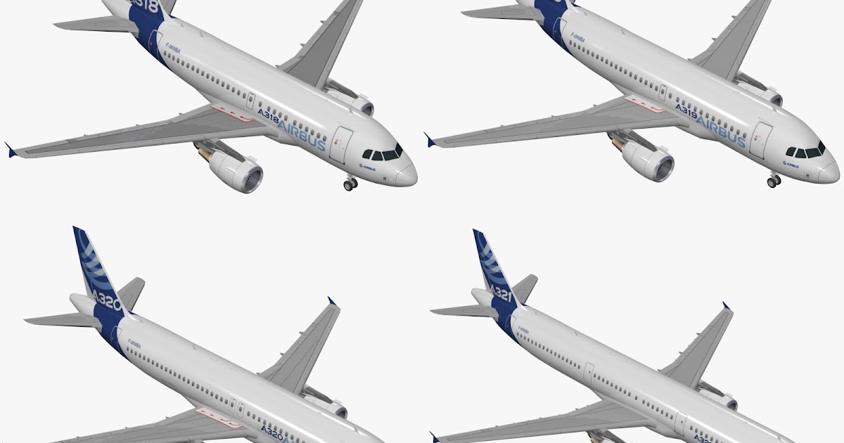 Finest 3D Models of Commercial Airplanes: A320 Family - Collection