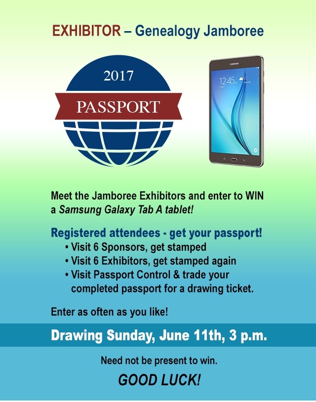 Genealogy Jamboree Blog: Jamboree Exhibitor Passport Contest - Get ...