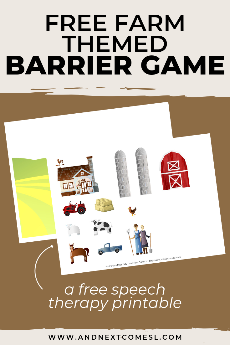 Free Printable Farm Barrier Game for Speech Therapy | And Next Comes L ...