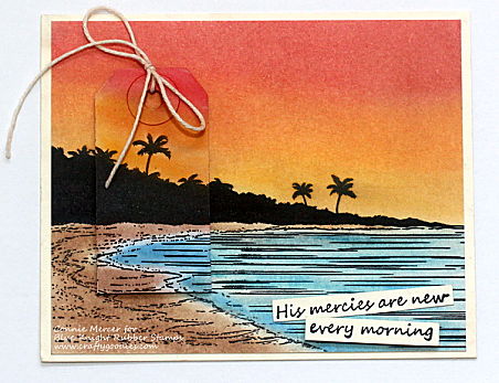 crafty goodies: Palm Tree Beach by Blue Knight Rubber Stamps~