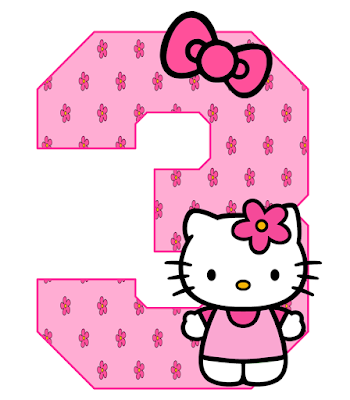 Kits imprimibles gratis : Números de Hello Kitty