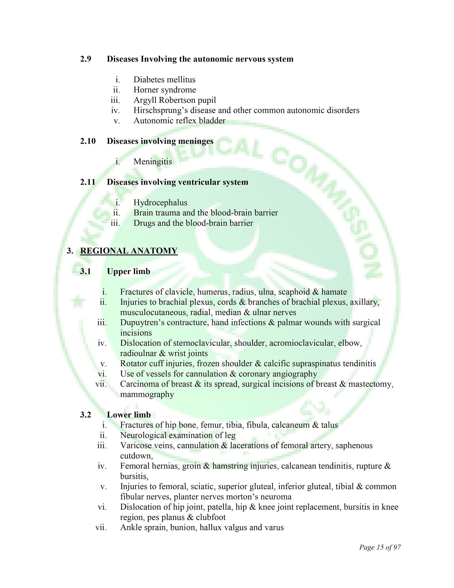NLE Exam Pakistan Syllabus 2021